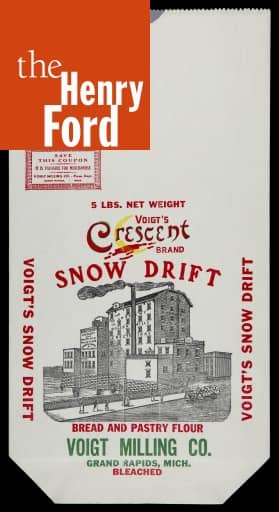 Voigt's Crescent Brand Snow Drift Bread and Pastry Flour Sack, circa ...
