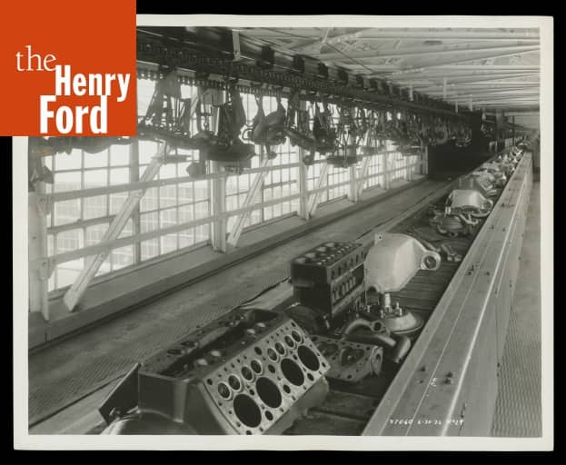 Automobile Parts on Conveyors at the Ford Motor Company Rouge Plant ...