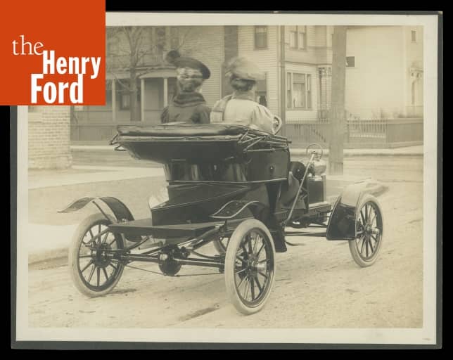 Clara Ford Driving a 1906 Ford Model N on Grand Boulevard, Detroit ...