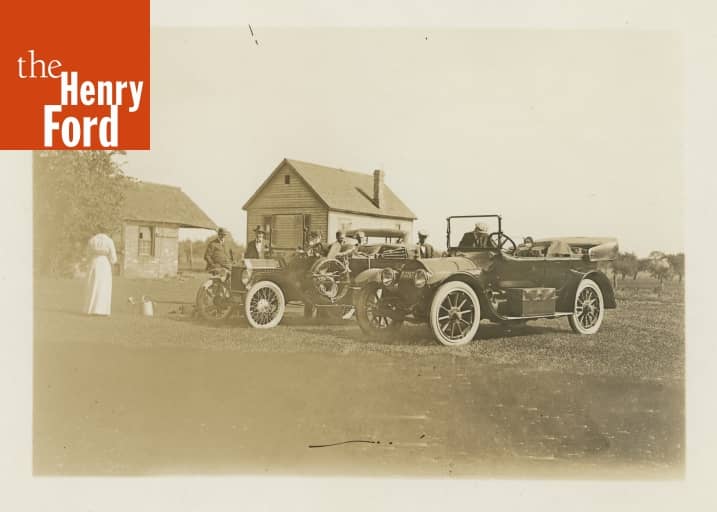 Clara and Henry Ford Watch as Edsel Ford and Friends Start Their Cross ...