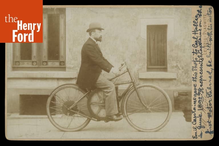 Emil Capitaine on His First Motor Fahrrad, Or Motorcycle, 1892 - The ...