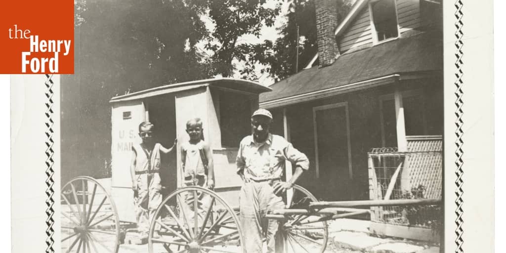 August Edinger with Horse-Drawn Mail Wagon, circa 1933 - The Henry Ford