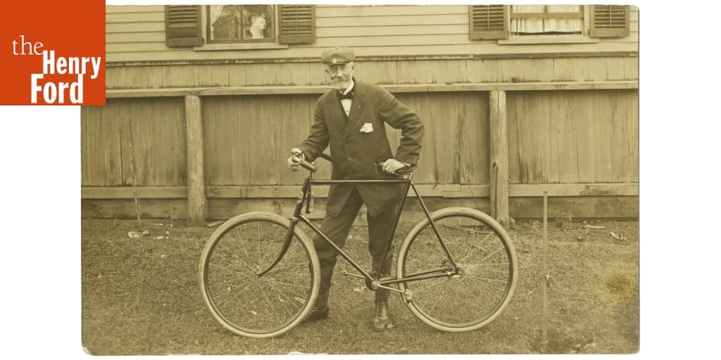 Cyclist Posing with a Pope Safety Bicycle, circa 1897 - The Henry Ford