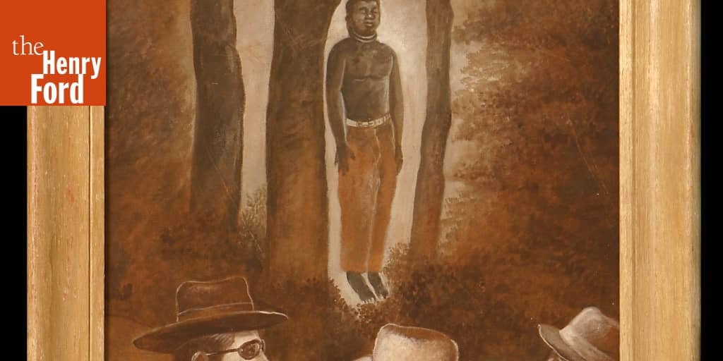 Painting on Masonite, "Lynching of Wilbert Lee for Raping a White Girl ...