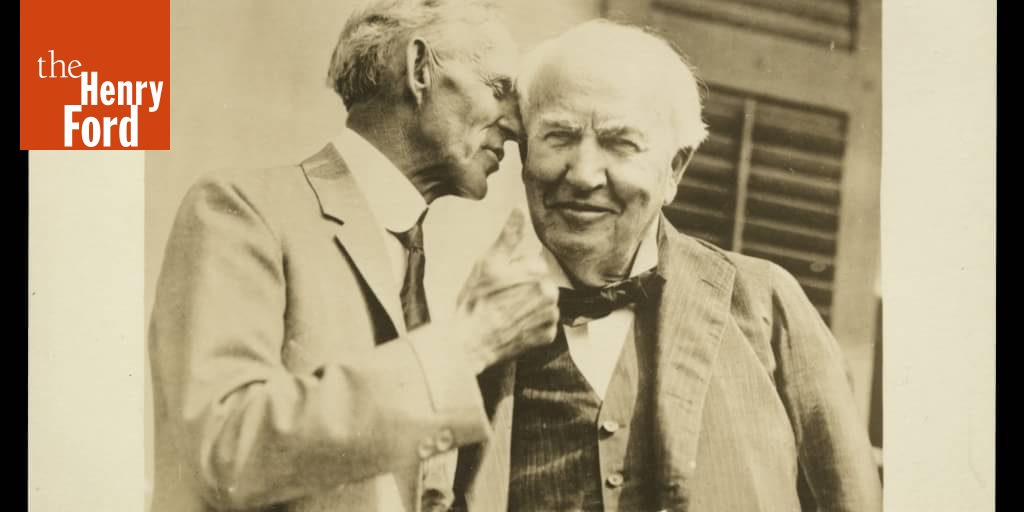 Henry Ford Speaking into Thomas Edison's Ear, 1925 - The Henry Ford