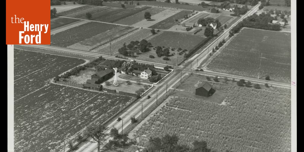 Aerial View of Ford Home (Henry Ford's Birthplace) at Its Original ...
