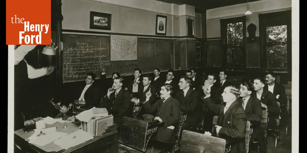 Ford English School Classroom at the Highland Park Plant, 1914-1915 ...