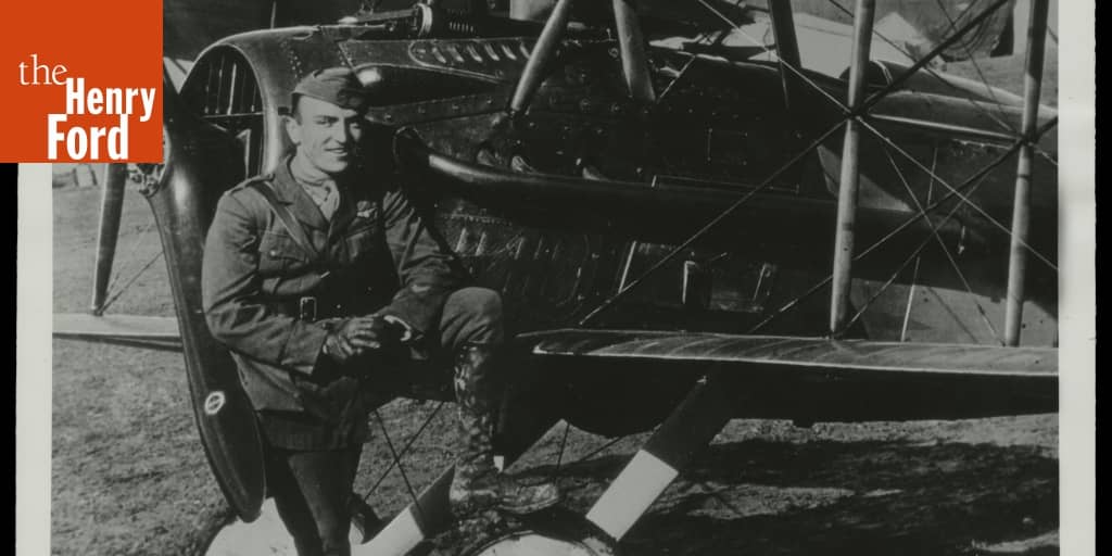 Pilot Eddie Rickenbacker with World War I Fighter Plane, circa 1916 ...