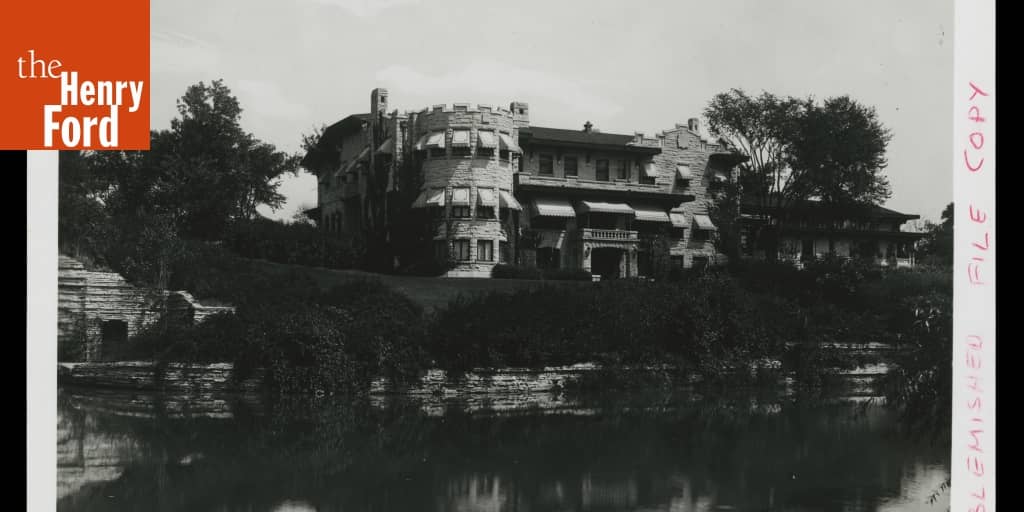 Henry Ford's Home, Fair Lane, Reflected in the Rouge River, circa 1920 ...