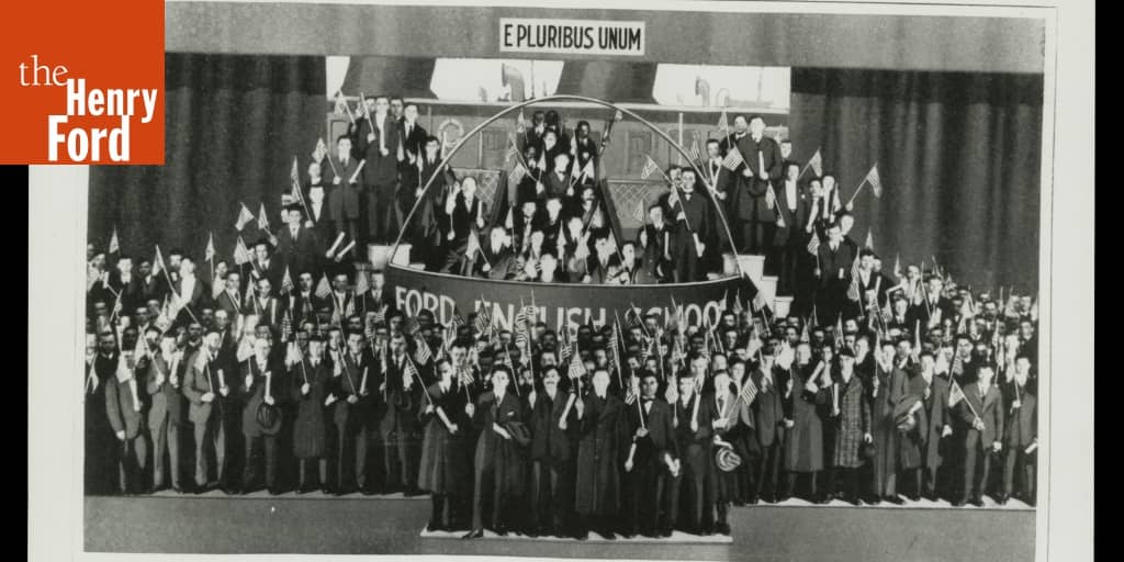 Ford English School Graduating Class Emerging from "Melting Pot," Ford ...