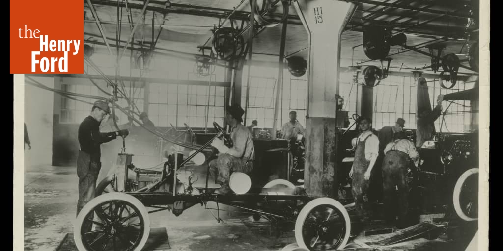 Ford Model T Assembly Line, Filling the Radiator and Starting the ...