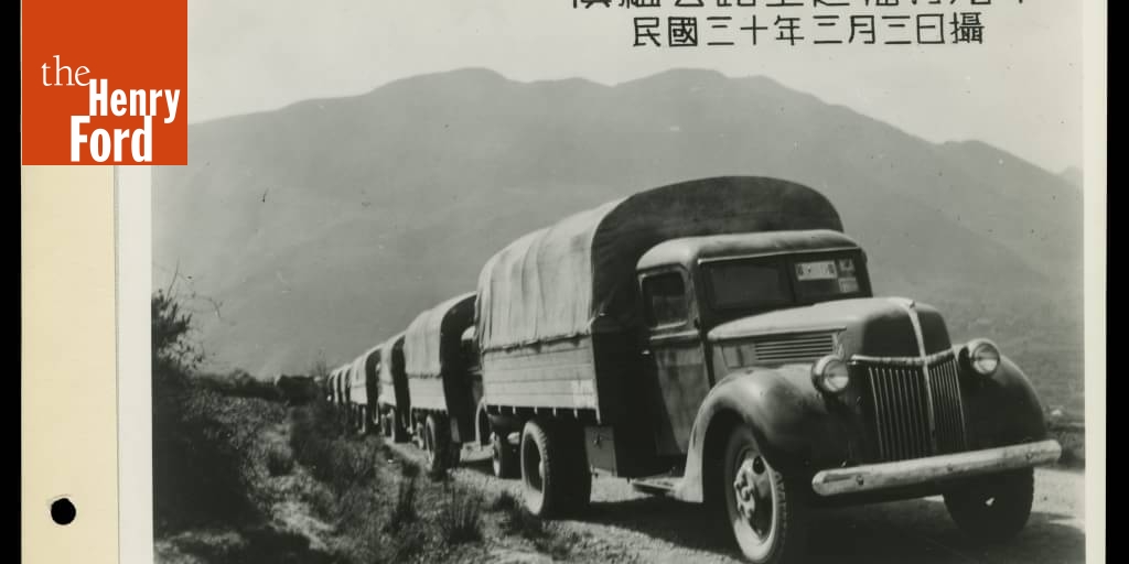 Convoy Fleet of Ford V-8 Trucks on the Burma Road, China, 1941 - The ...