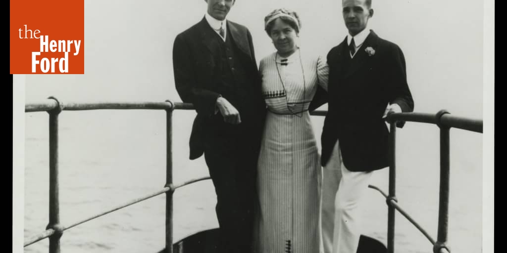 Henry Ford, Clara Ford, and Edsel Ford aboard a Ship to Europe, 1912 ...