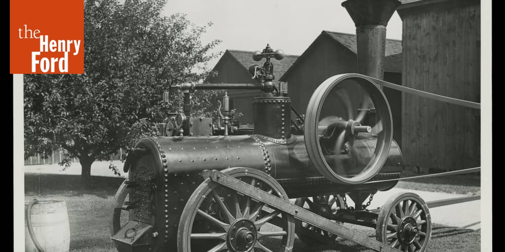 Nichols & Shepard Portable Steam Engine Being Used for Threshing at ...