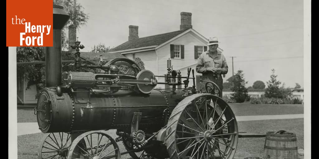 Russell & Company Traction Steam Engine Being Used for Threshing at ...