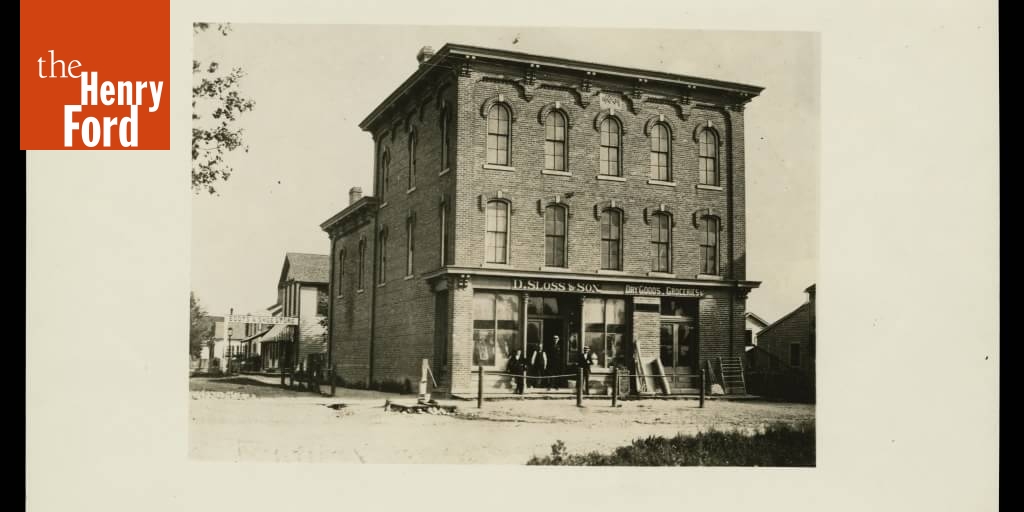 D. Sloss & Son Dry Goods and Grocery Store, Dearborn, Michigan, circa ...