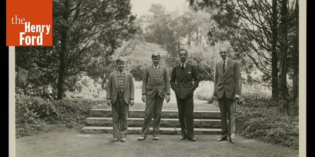 Benson Ford, Henry Ford II, Edsel Ford, and Henry Ford at Fair Lane ...