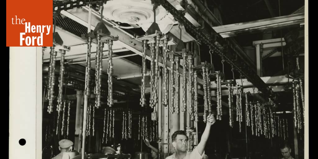 Overhead Conveyors with Camshafts, Assembly Line at Ford Rouge Plant ...