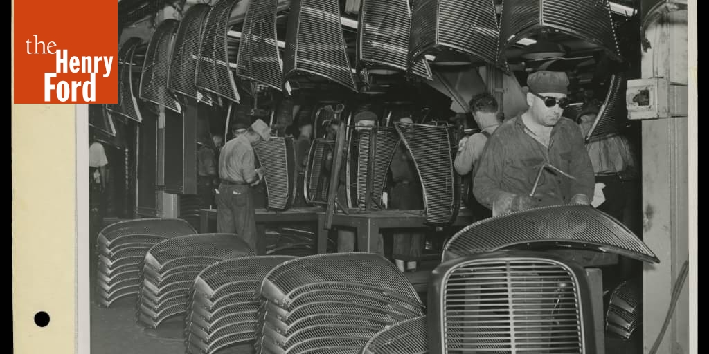 Conveyors with Radiator Grilles on Assembly Line at Ford Rouge Plant ...
