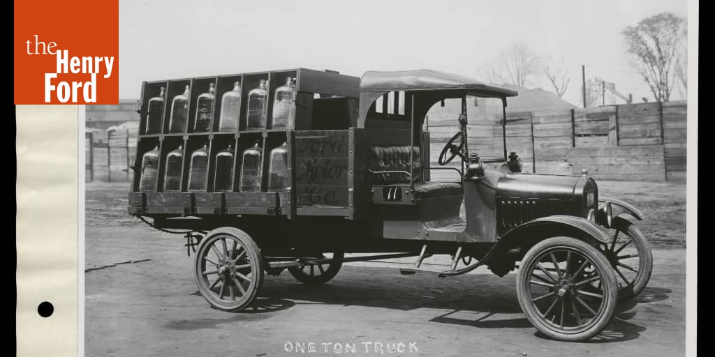 Ford Model T One Ton Truck Hauling Water Bottles, 1919 - The Henry Ford