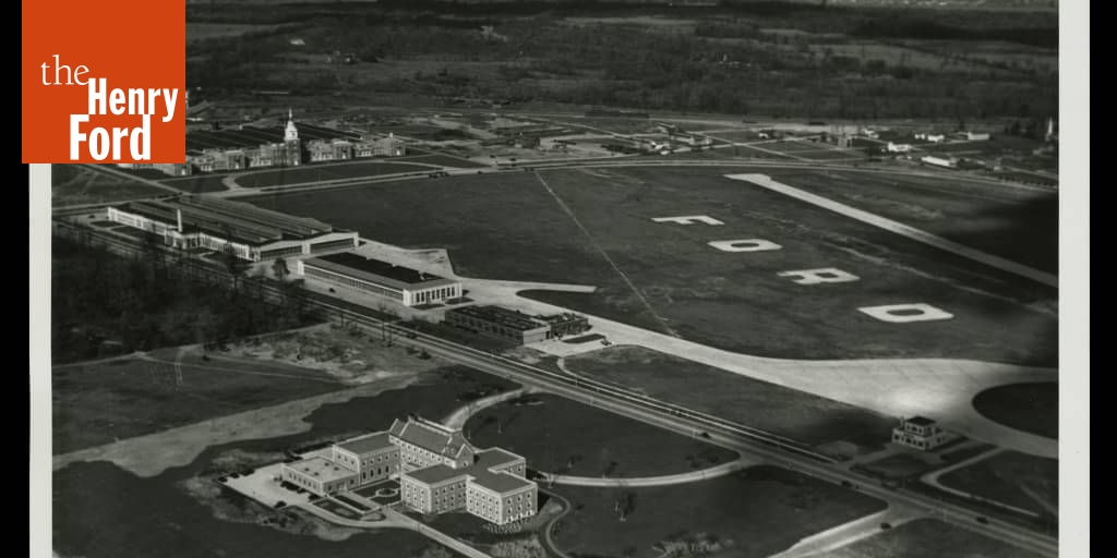 Aerial View of Ford Airport and Dearborn Inn, Dearborn, Michigan ...