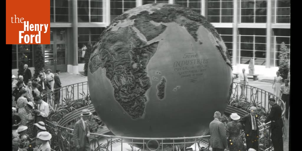 Courtyard of the Ford Rotunda Building in Dearborn, Michigan, 1937 ...