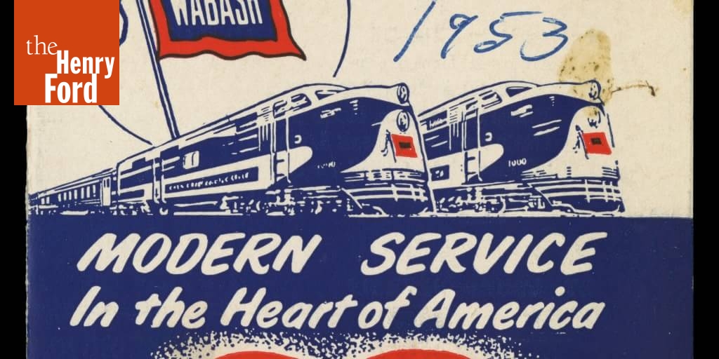 Brochure and Timetable for Wabash Railroad's Blue Bird or Cannon Ball ...